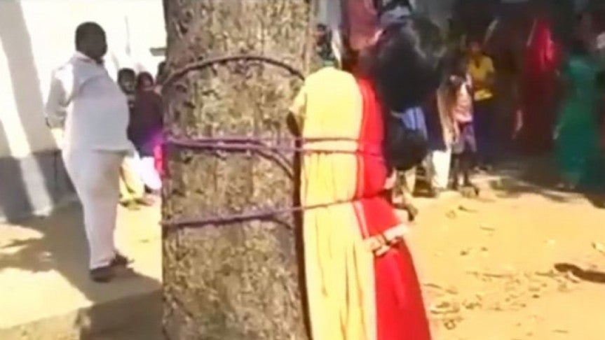 Girl Tied To Tree And Thrashed For Eloping With Man Of Another Caste